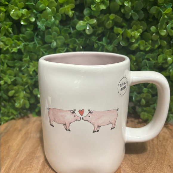 Rae Dunn | Kitchen | Rae Dunn Nwt Hogs And Kisses White Ceramic Mug ...